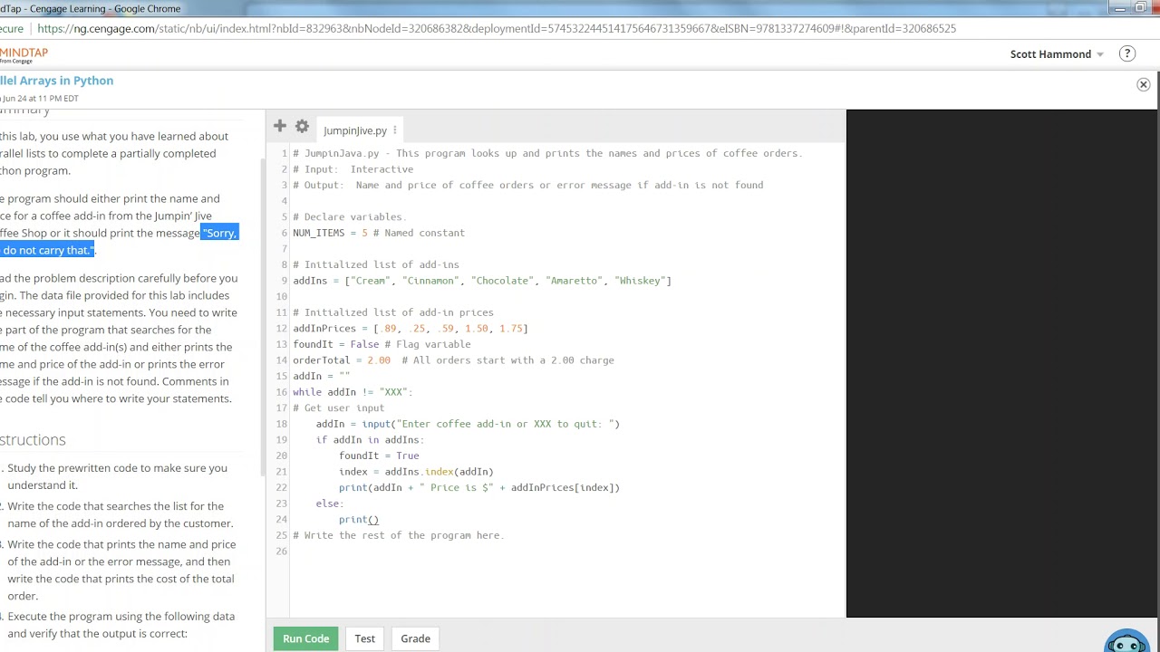 Cop1000 Parallel Arrays In Python Youtube