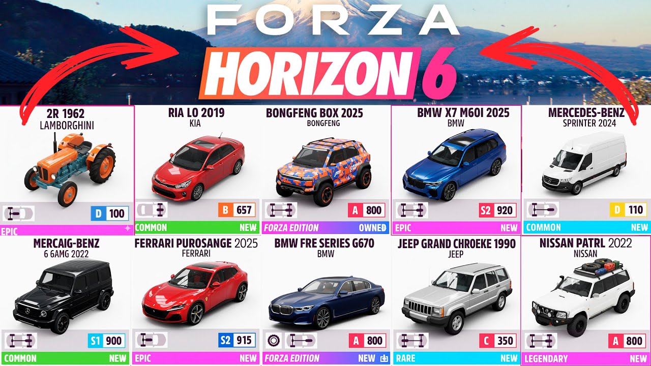 10 New Cars In Forza Horizon 6 Youtube