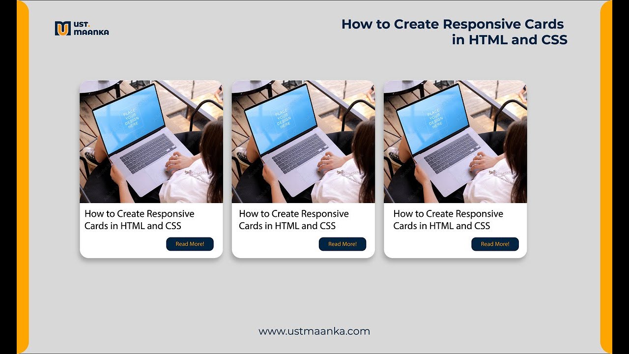 Create Responsive Cards In Html And Css Source Code Ustmaanka Youtube