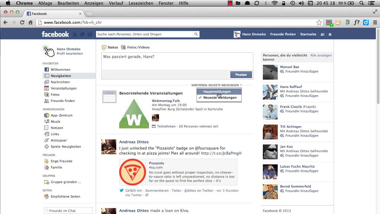 Facebook Was Ist Der News Feed Bzw Neuigkeiten Stream Youtube