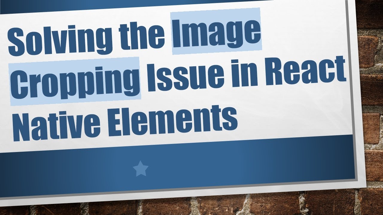 Solving The Image Cropping Issue In React Native Elements Youtube