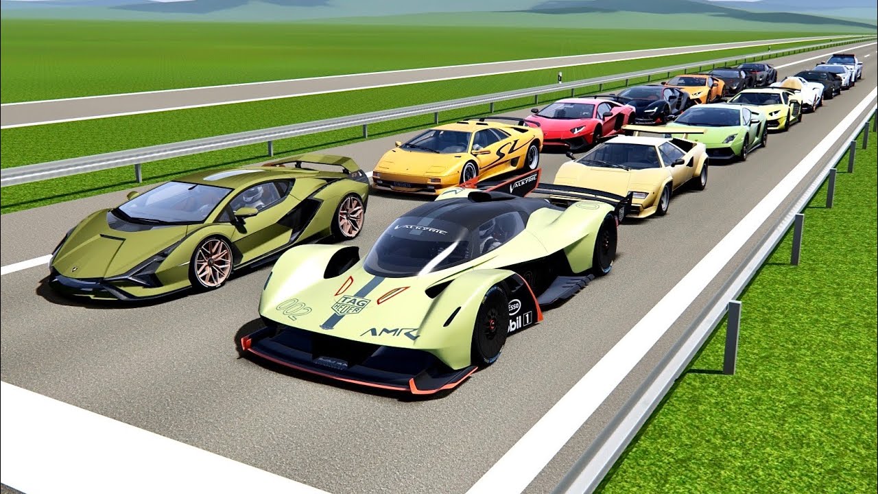 Aston Martin Valkyrie Amr Pro Vs Lamborghini Supercars Autobahn Speed