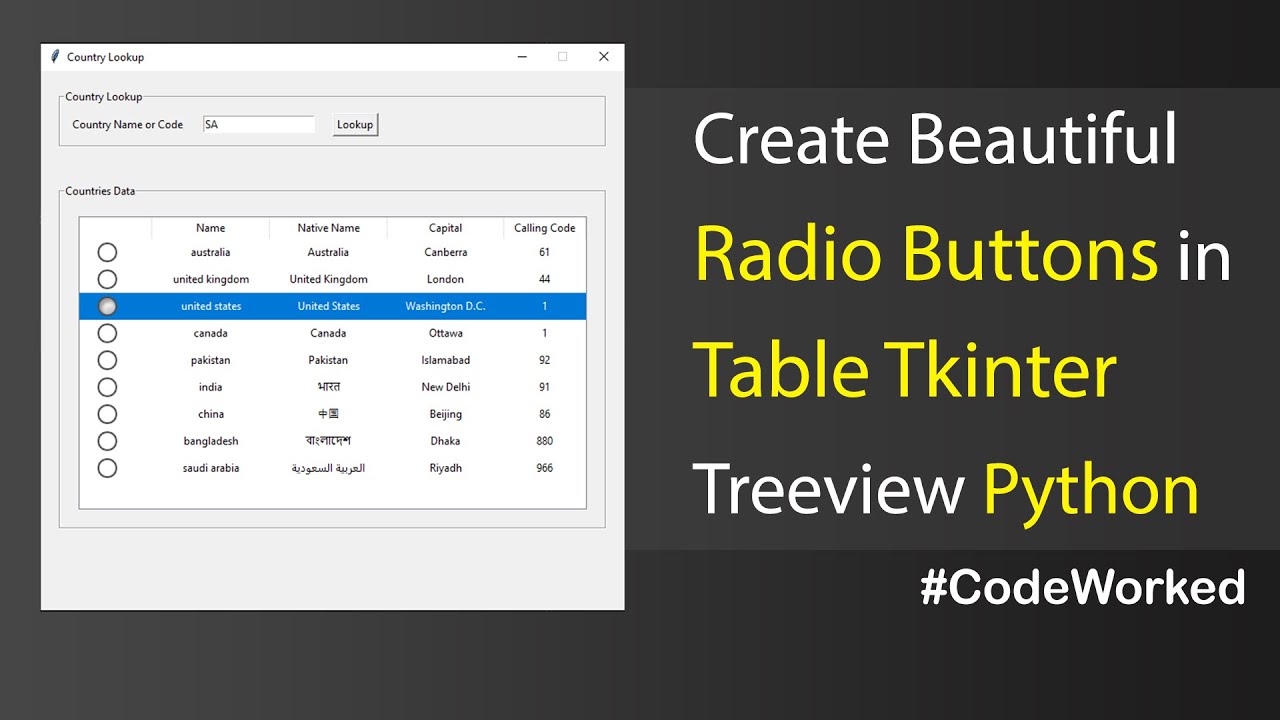 Create Beautiful Radio Buttons In Table Tkinter Python Button