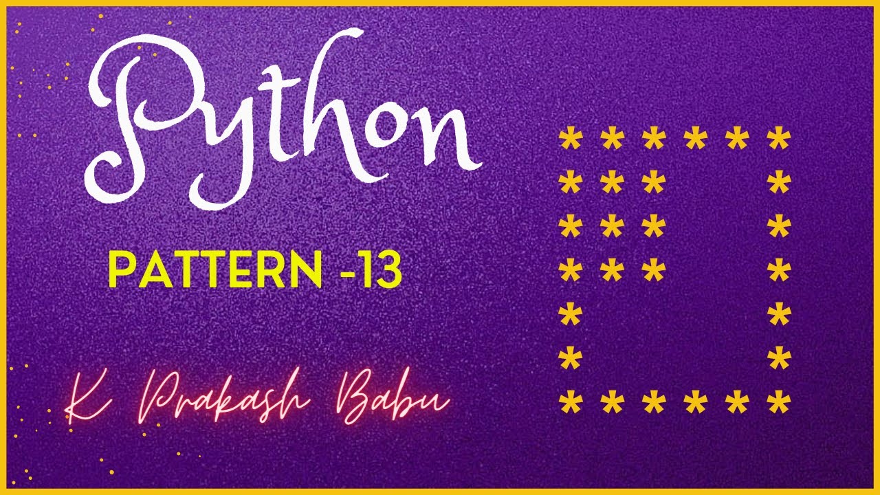 Python Pattern Program 13 Youtube
