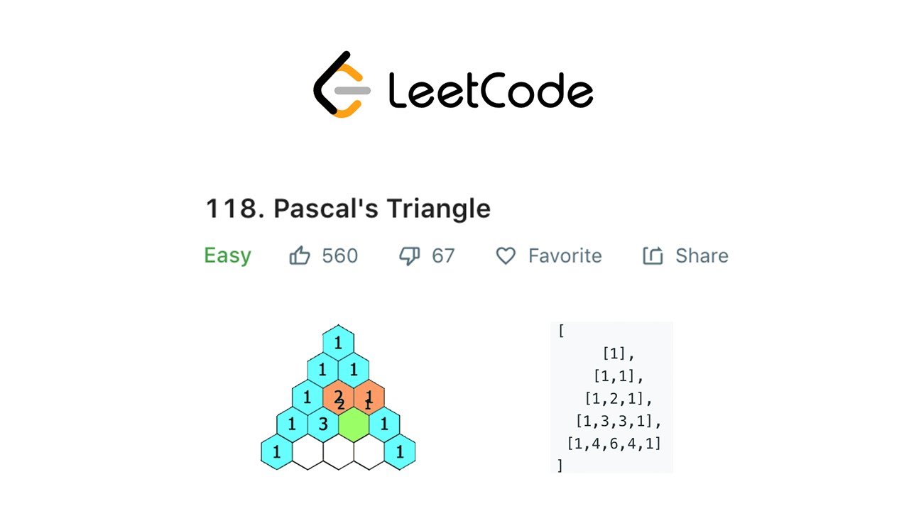 Leetcode Pascal S Triangle Solution Explained Java Youtube