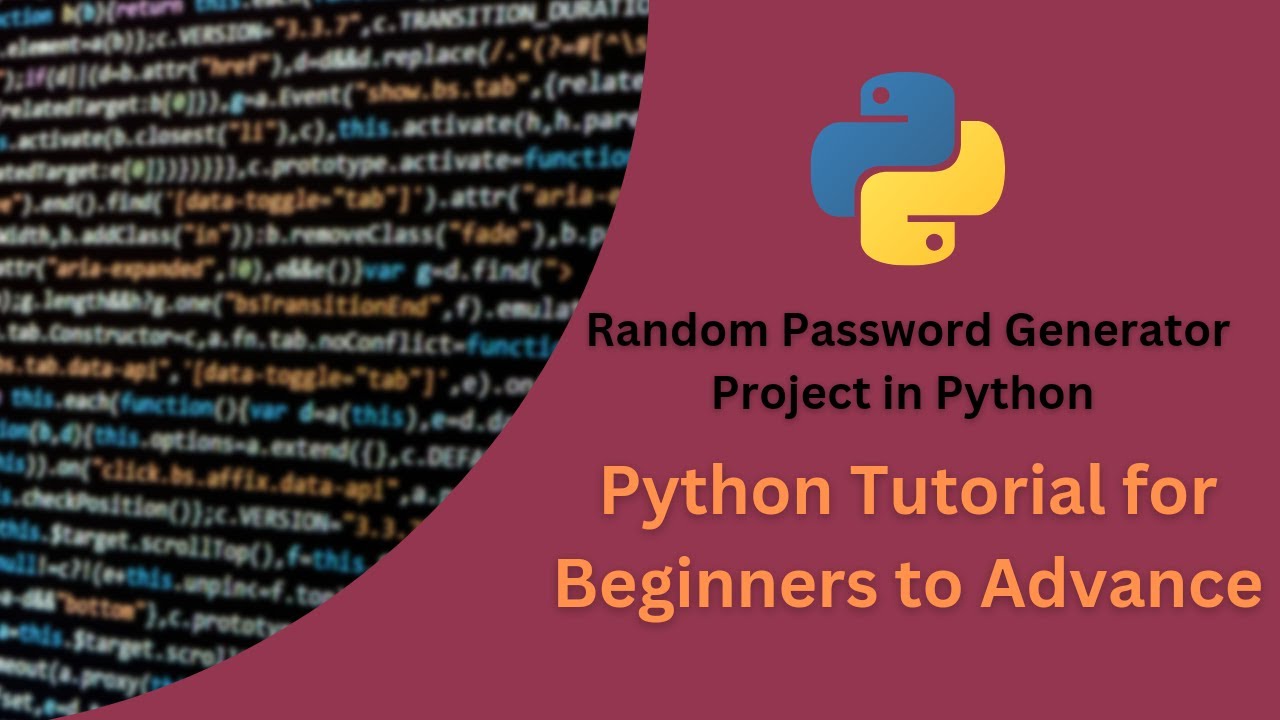 Random Password Generator Project In Python Youtube