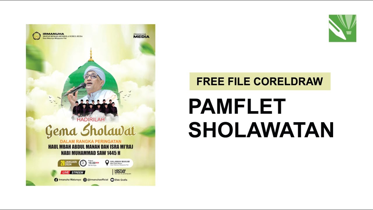 Desain Pamflet Sholawat Keren Coreldraw Youtube