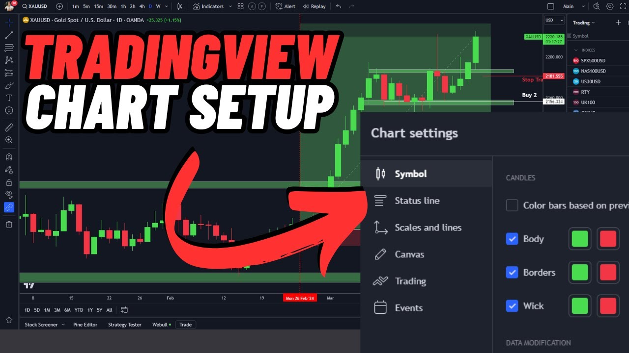 How To Setup Your Tradingview Chart Settings Colors To Look Better