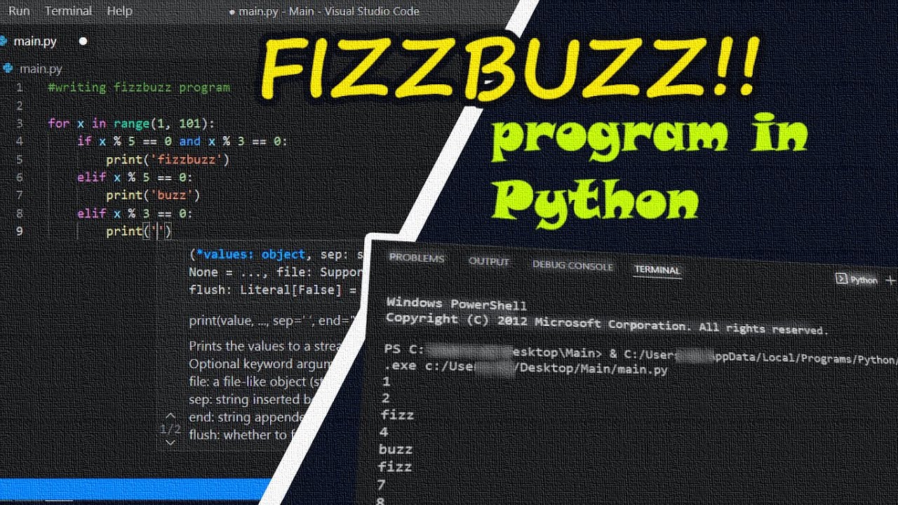 Fizzbuzz Program In Python In A Dumb Way Youtube