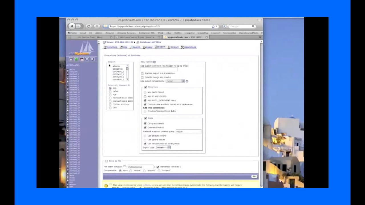 How To Backup Mysql Database Using Phpmyadmin Youtube
