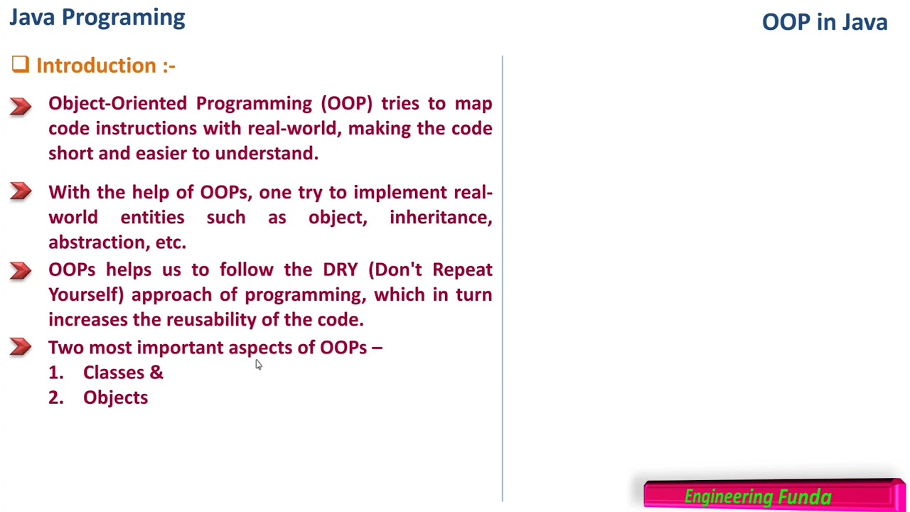 Object Oriented Programming Oop Java Programming Youtube