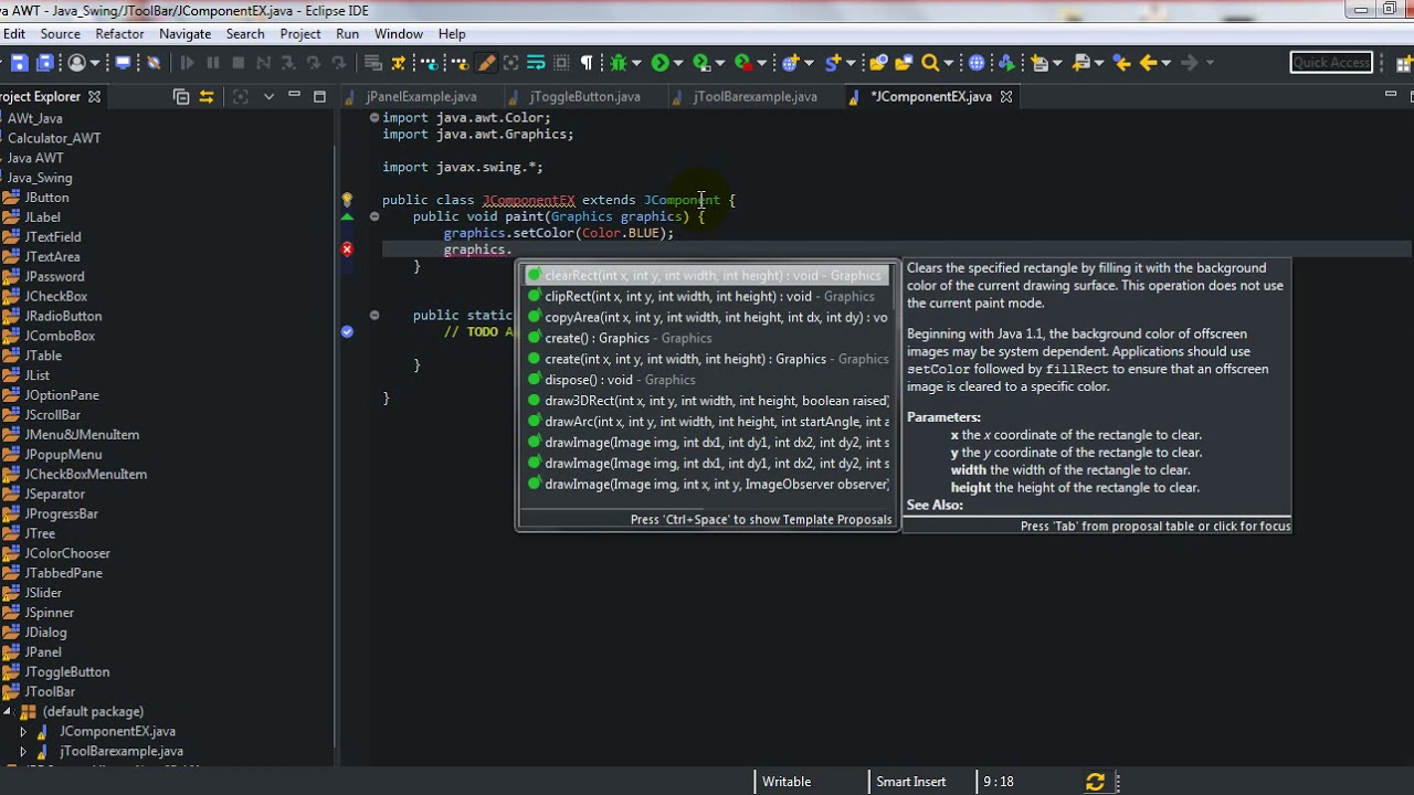 29 Jcomponent Java Swing Tutorial Without Voice Youtube