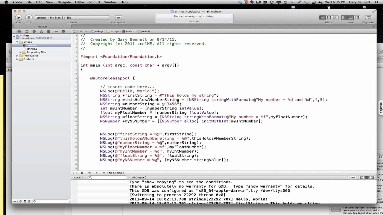 Understanding Nsstring With Objective C Youtube
