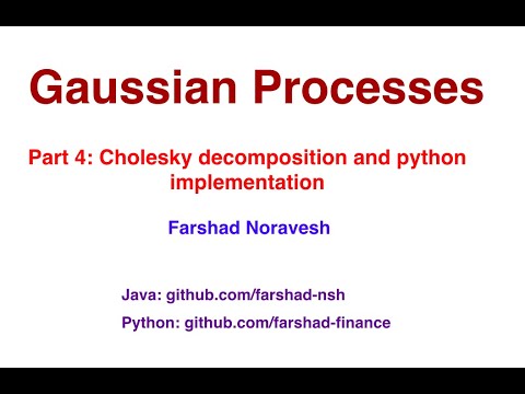 Part 4 Cholesky Decomposition And Python Implementation Youtube