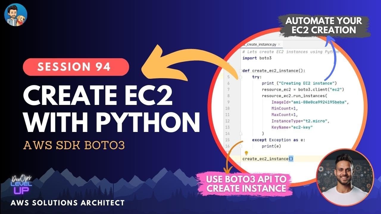 Ep 94 How To Create Ec2 Instance Using Python 3 With Boto3