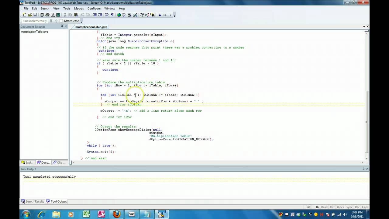 Multiplicationtable Java Youtube
