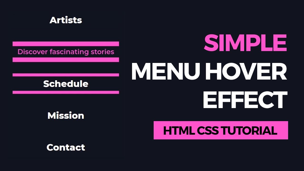 Simple Menu Hover Effect 6 Html Css Youtube