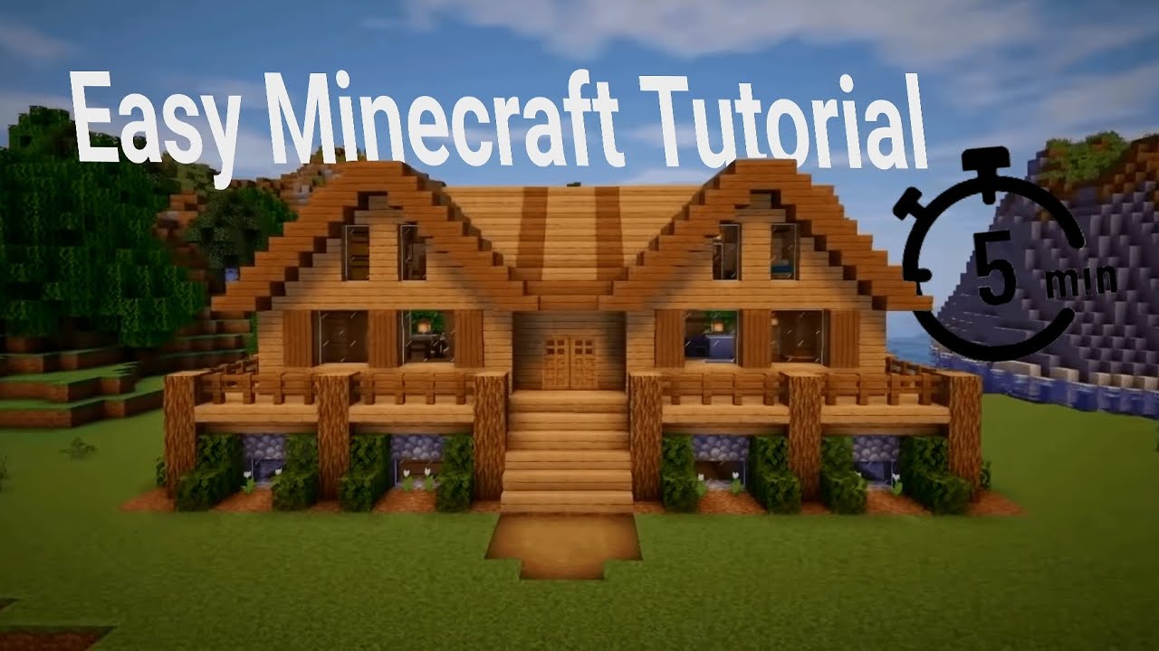 Minecraft Easy House Tutorial Step By Step 5 Mins Youtube