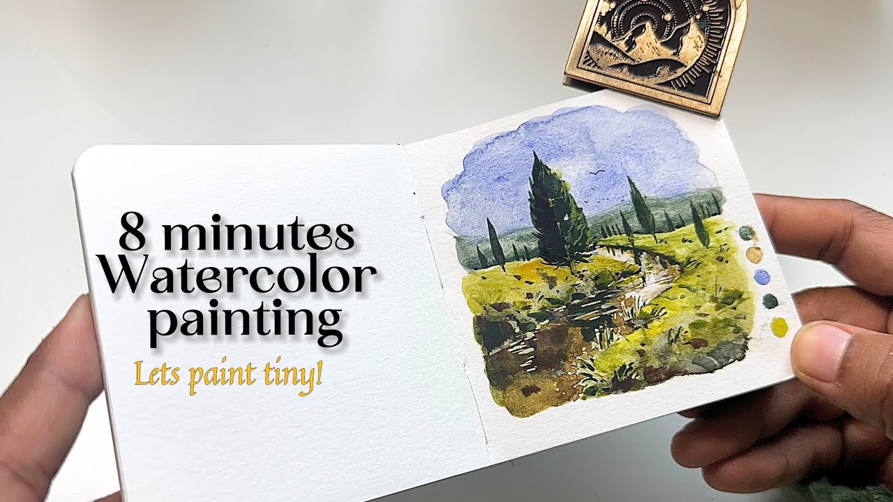 Tiny Watercolor Painting Sketchbook Practice Mini Watercolor