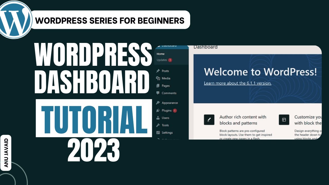 Introduction To Wordpress Dashboard Wordpress Dashboard Tutorial