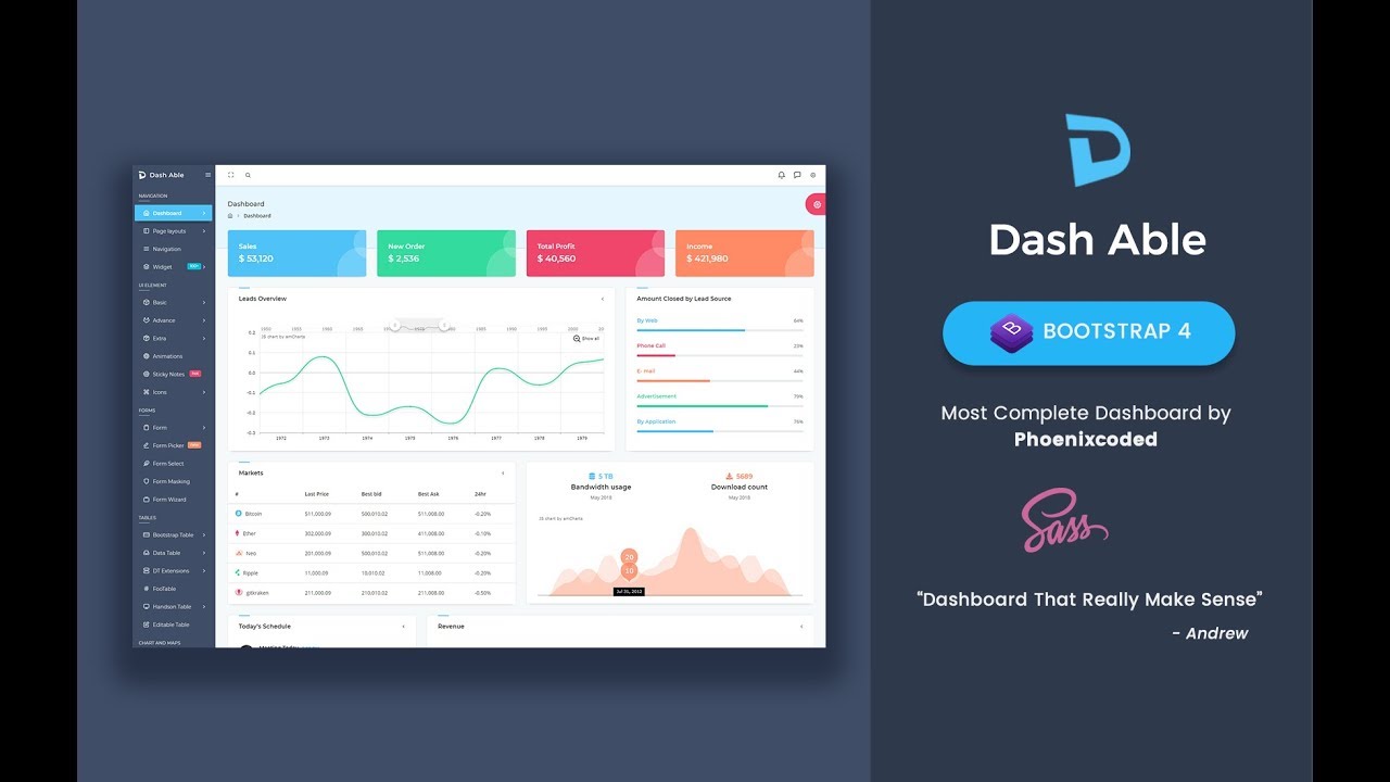 Dash Able Bootstrap Admin Dashboard Template By Phoenixcoded Youtube