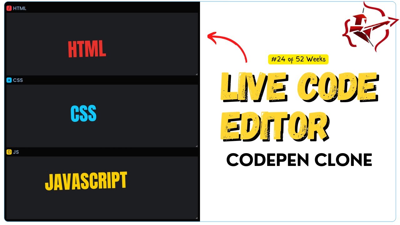 Build A Live Code Editor Codepen Clone Html Css Javascript Youtube