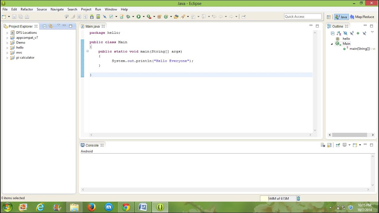 Compiling Executing A Simple Java Program In Eclipse Youtube