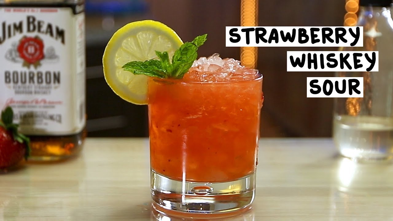 Strawberry Whiskey Sour Tipsy Bartender