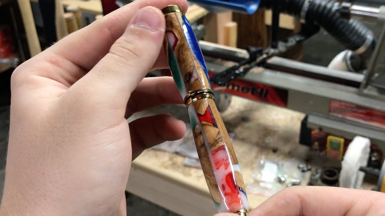 Making A Rollerball Pen From Alumilite Cut Offs Youtube