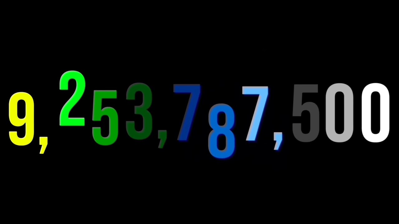 Numbers 0 To 1 Quadrillion With Sound Effects Different Positions