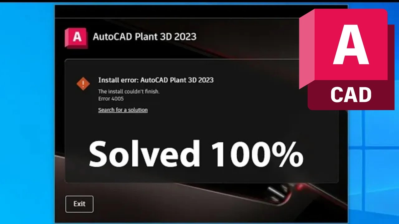 Solve Solution Autocad 2023 Install Error Code 4005 Youtube