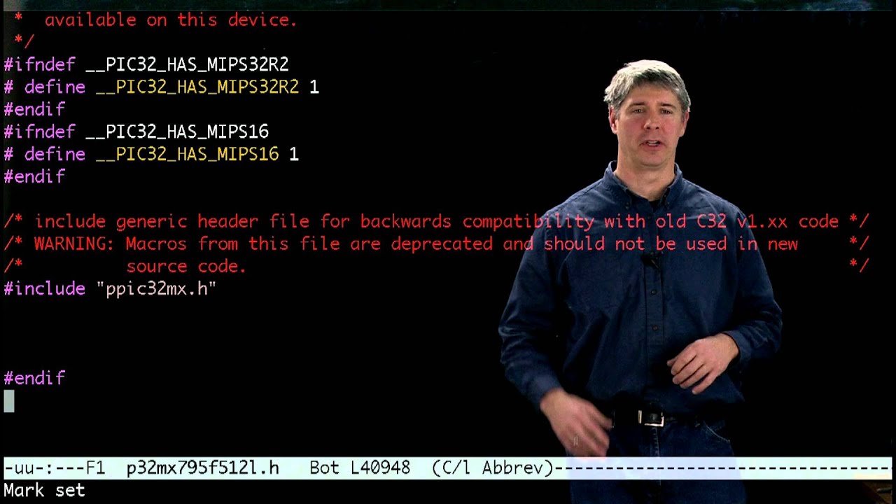 Old Version Digging Through Pic32 Header Files Kevin Lynch Youtube