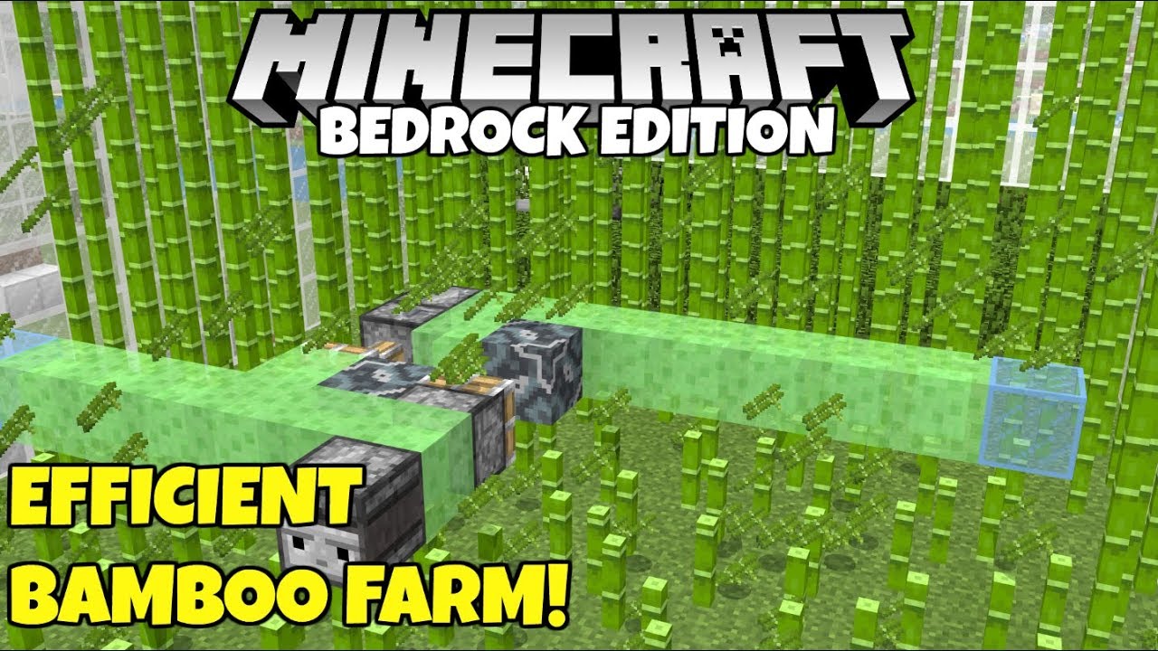 Minecraft Bedrock Simple Expandable Bamboo Farm Tutorial No Bonemeal