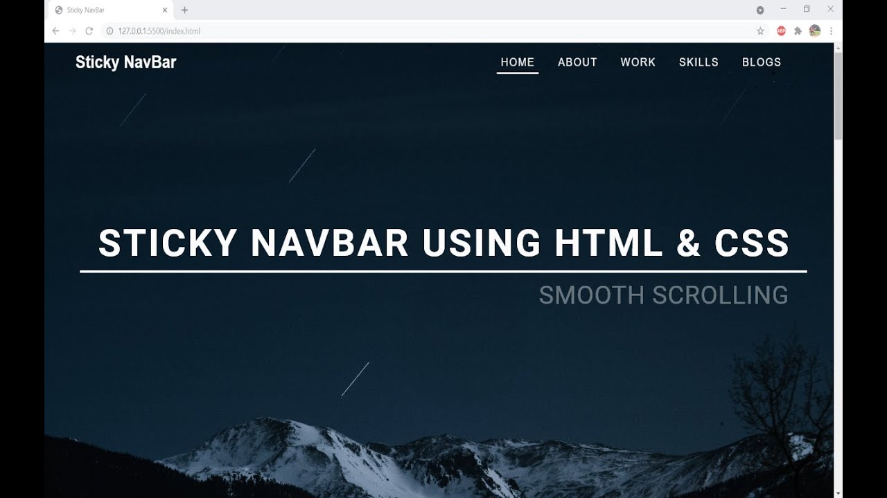 Sticky Navigation Bar On Scroll Using Html Css Js Smooth Scroll