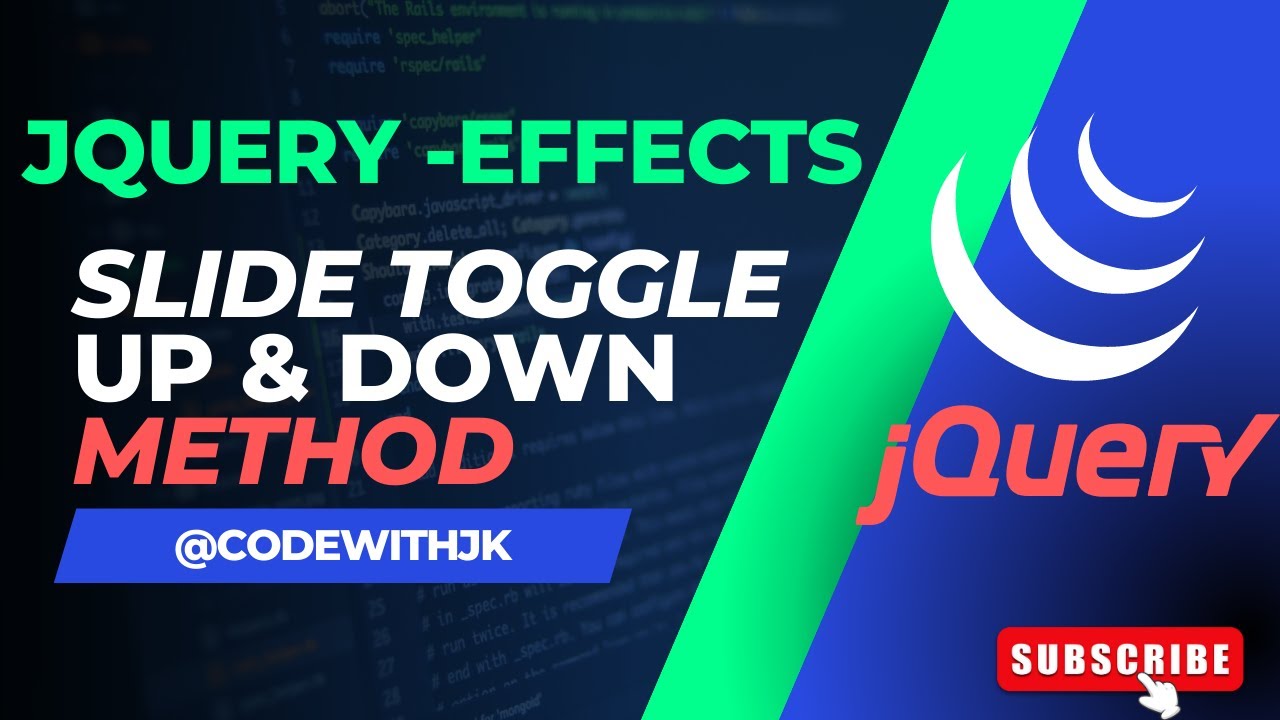Slide Toggle Up Down Jquery Effects Html Css Jquery Tutorial