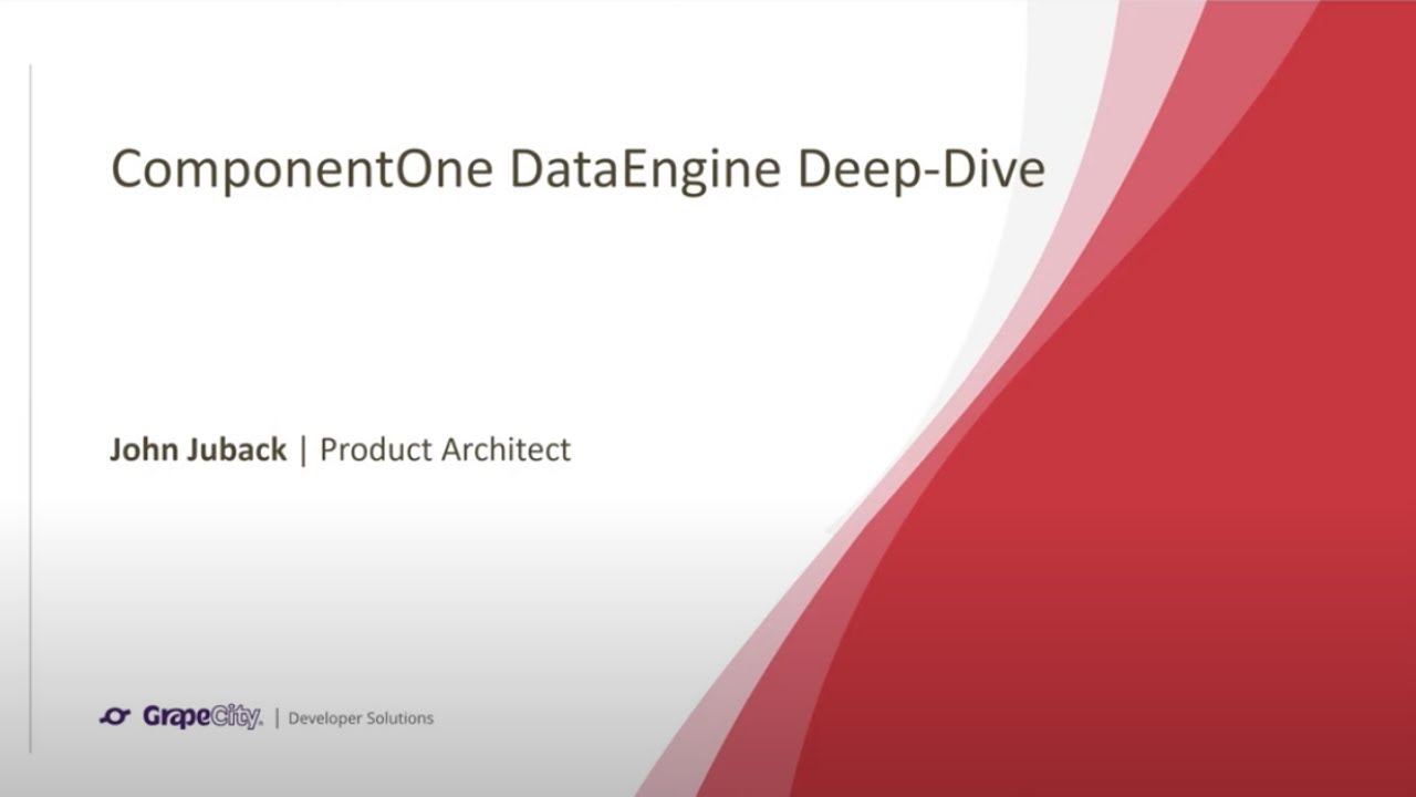 Componentone Dataengine Deep Dive Youtube