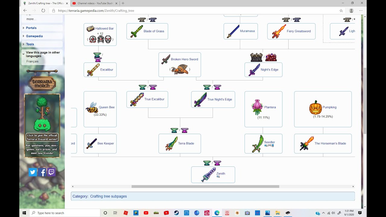 Terraria Zenith Crafting Tutorial Youtube