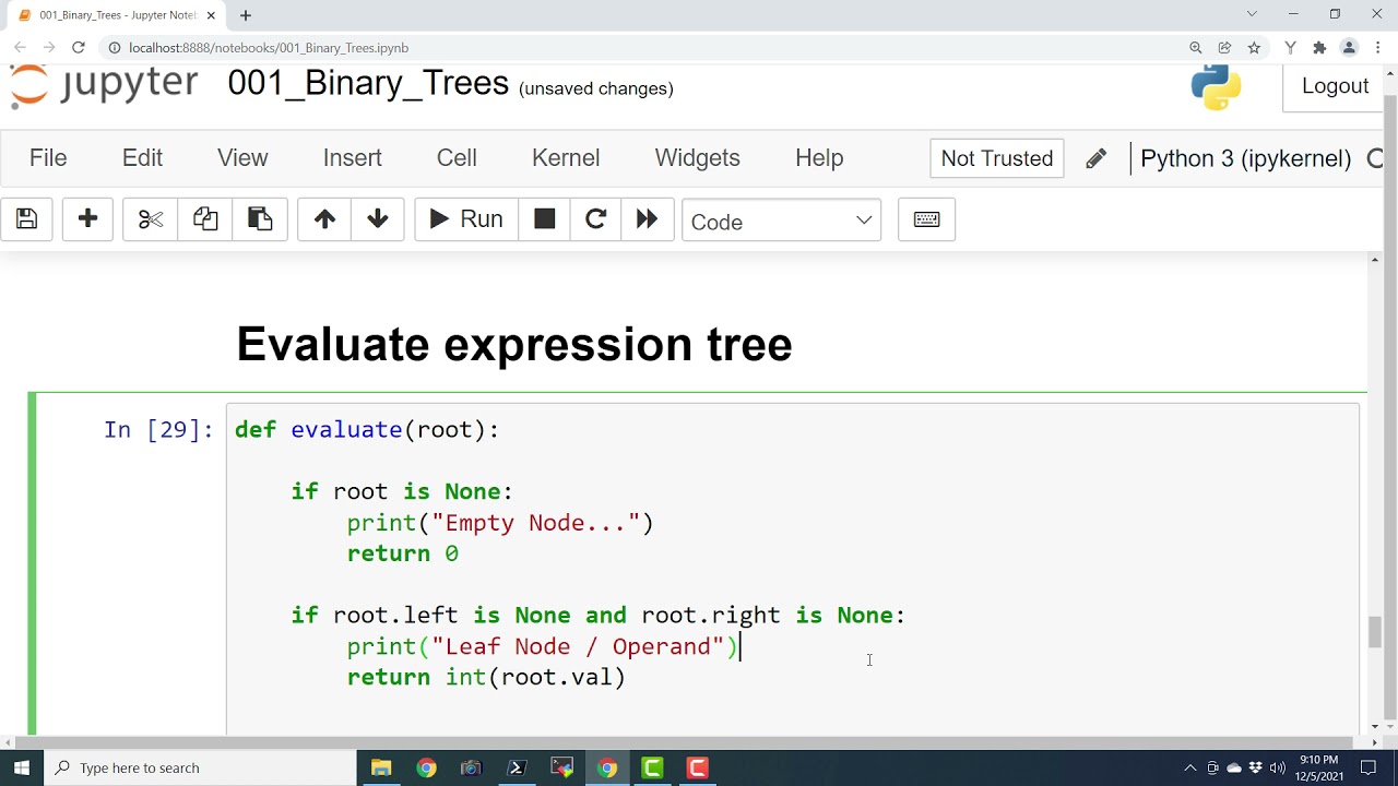 Ep004 Python Binary Tree Evaluate The Expression Tree Youtube