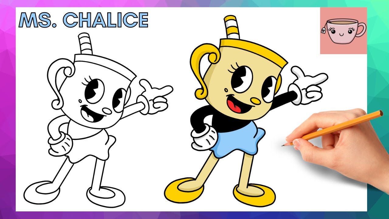 How To Draw Ms Chalice Cuphead Cute Step By Step Drawing Tutorial