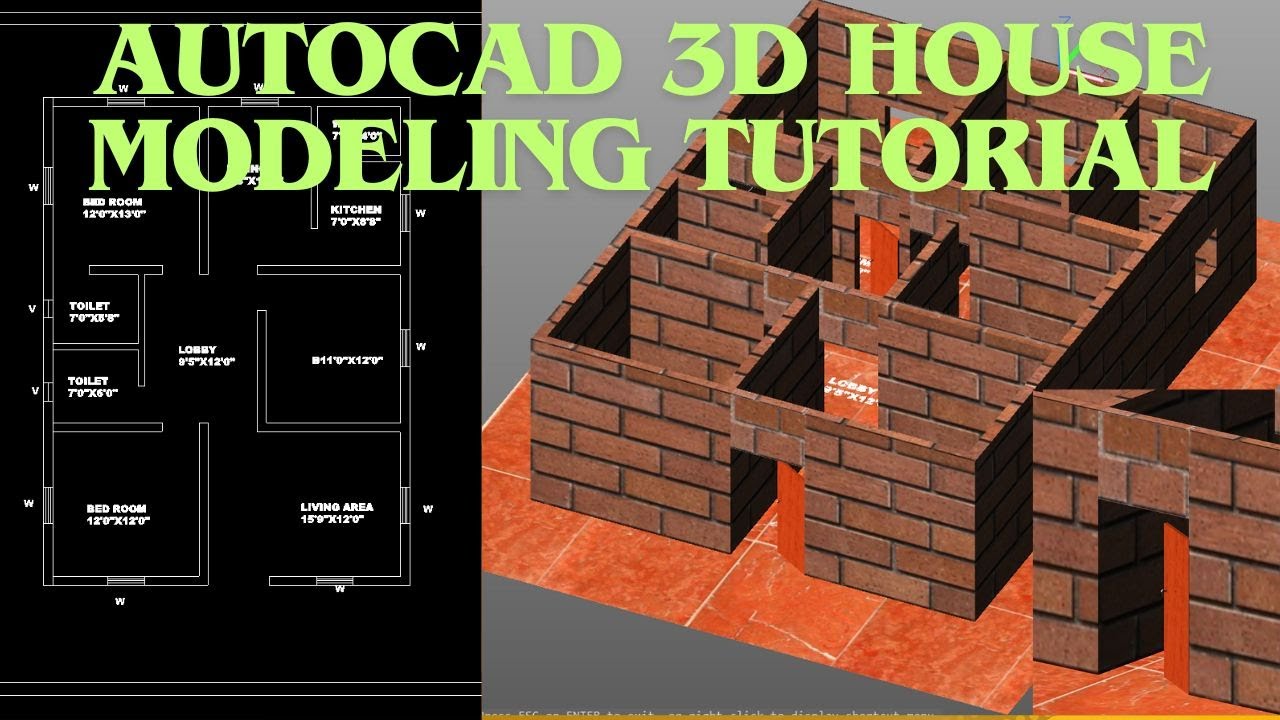 Autocad 3d House Modeling Tutorial For Beginners Easy Full House