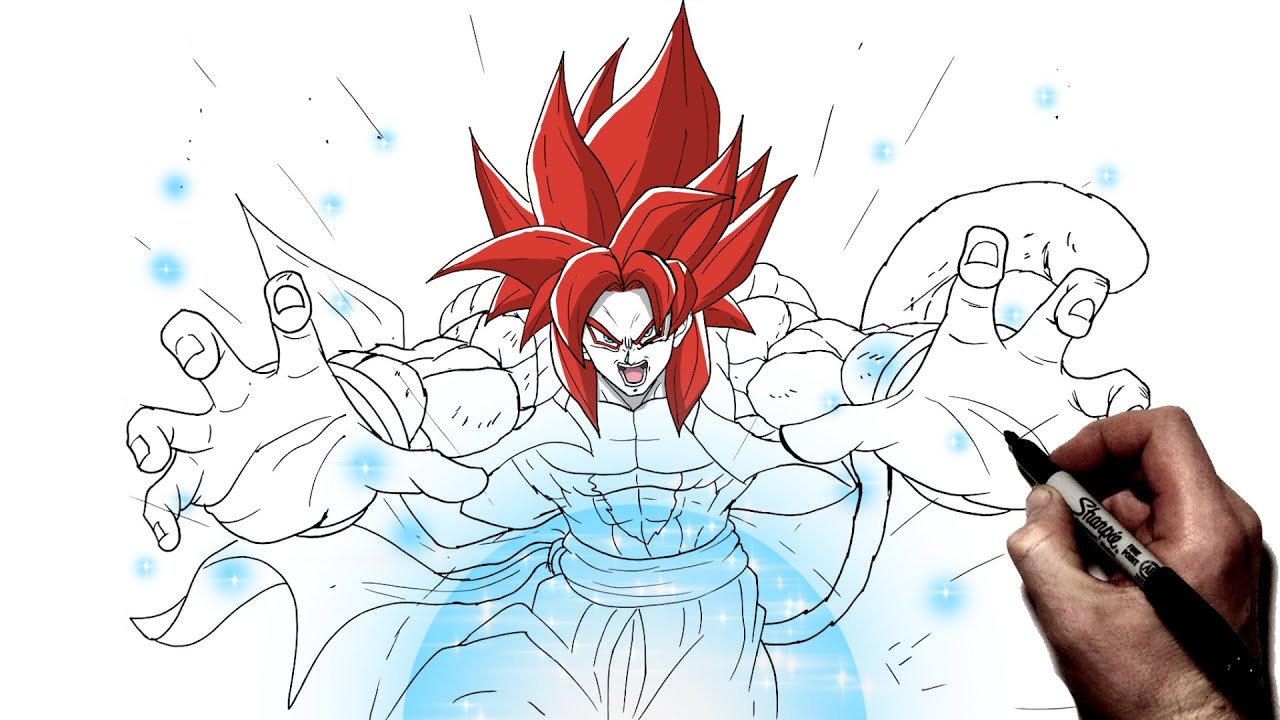 How To Draw Ultra Ssj4 Gogeta Step By Step Dragon Ball Youtube