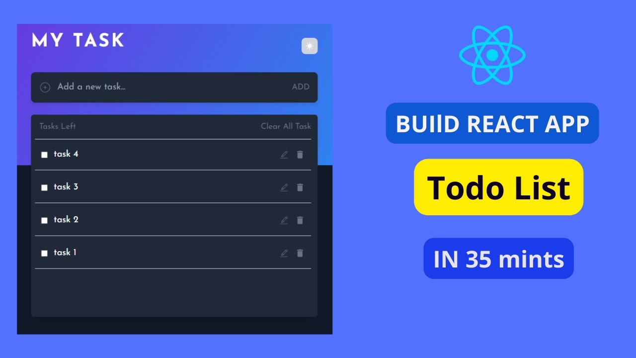 How To Build Todo List App With React Js React Js Project Tutorial