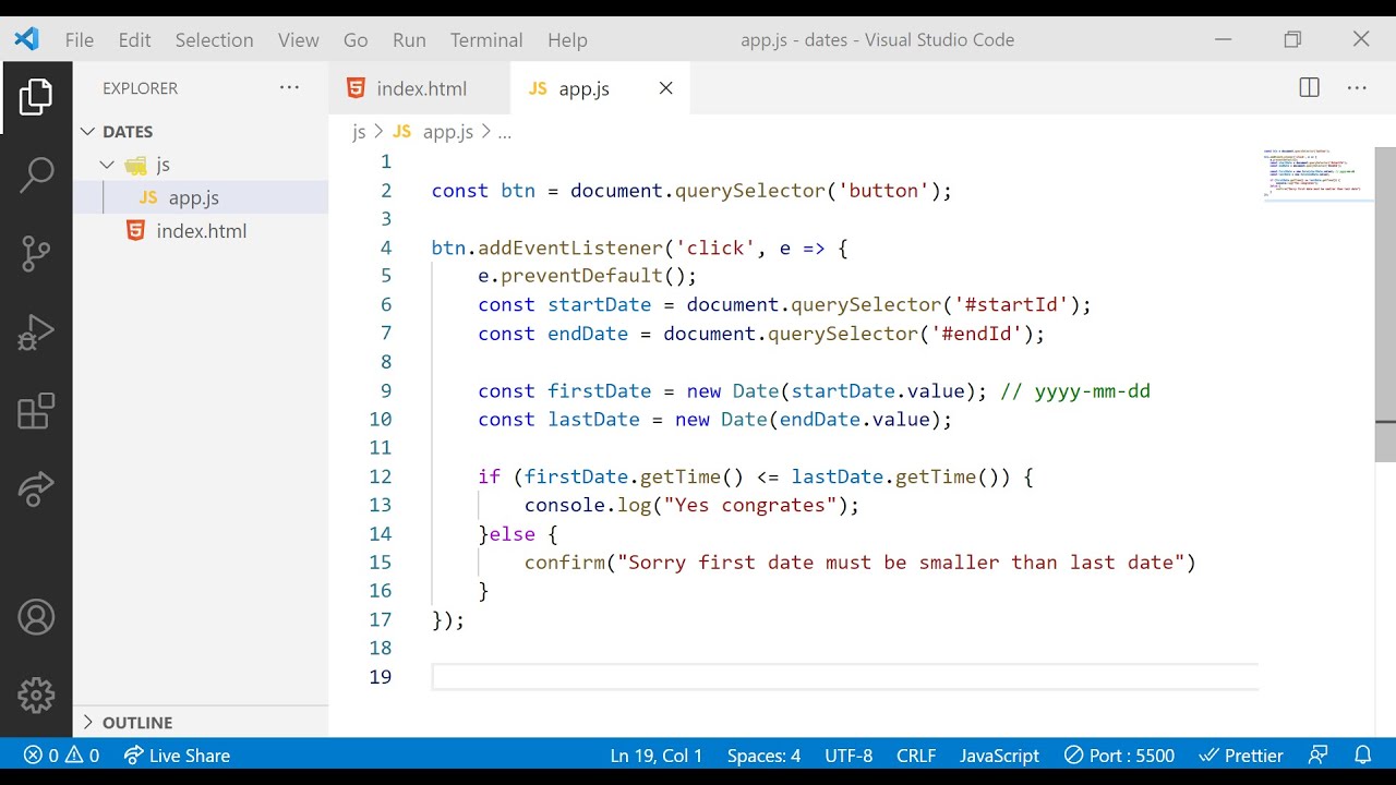 Date Time Validation In Javascript Youtube