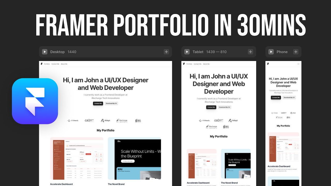 Framer Beginner Tutorial Build A Portfolio Website In 30mins Youtube