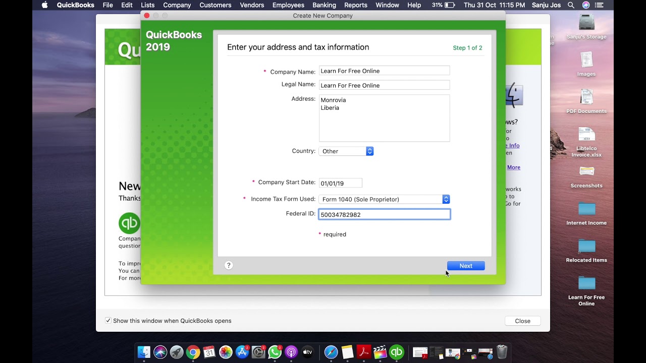 Quickbooks Tutorial E 1 Youtube