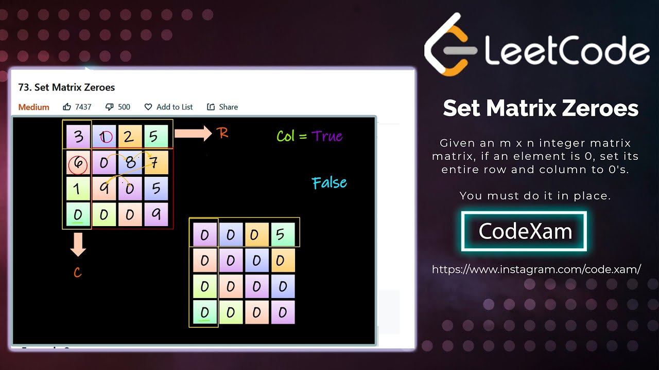 Set Matrix Zeroes Bruteforce Optimal Detailed Explain And