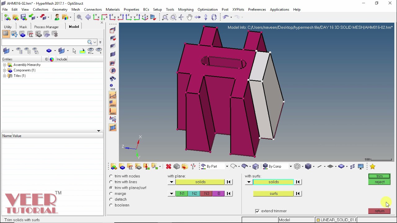 Hypermesh Solid Edit Tools Hex Mesh Youtube