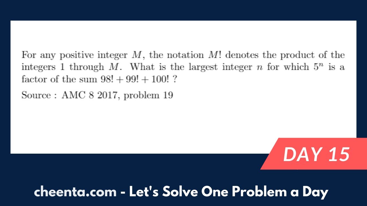 Amc 8 2017 Problem 19 Day 15 Solve A Problem A Day Cheenta North