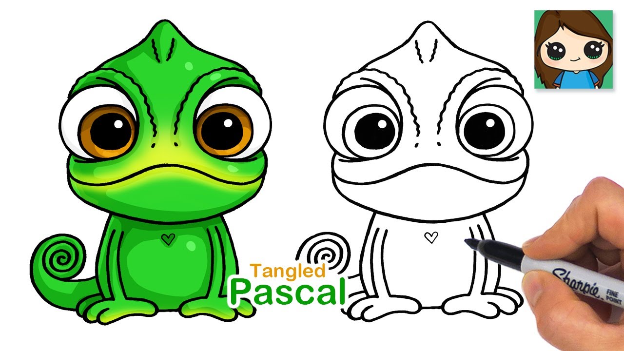 How To Draw Pascal The Chameleon Tangled Youtube