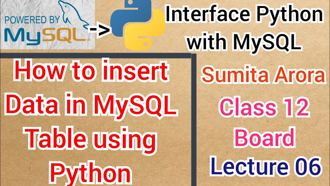How To Insert Data In Mysql Table Using Python Lecture 06